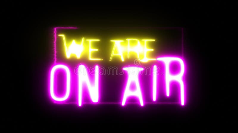 We are on AIR Neon Text Podcast Overlay Animation Stock Video - Video ...
