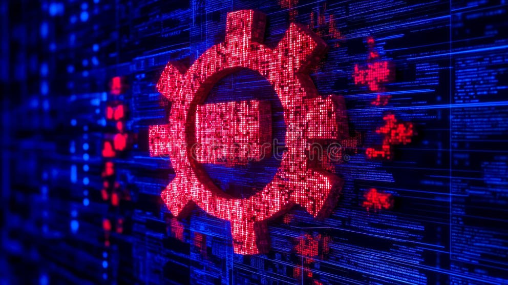 Glowing Algorithm Wheel Spinning Out Fake News on Digital Display Stock ...