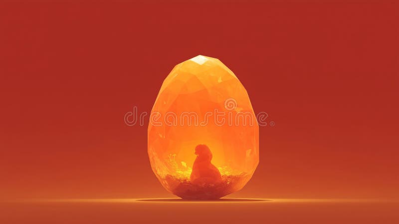New Life Inside a Glowing Amber Egg Stock Image - Image of chick ...
