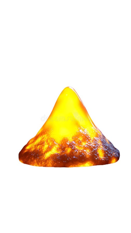 Glowing Amber Resin with a Mountain Shape Stock Illustration ...