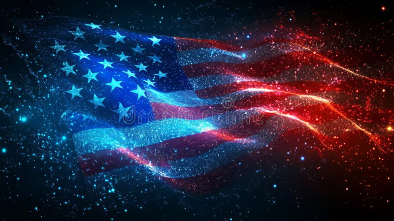 Glowing American Flag Abstract Background Stock Illustration ...