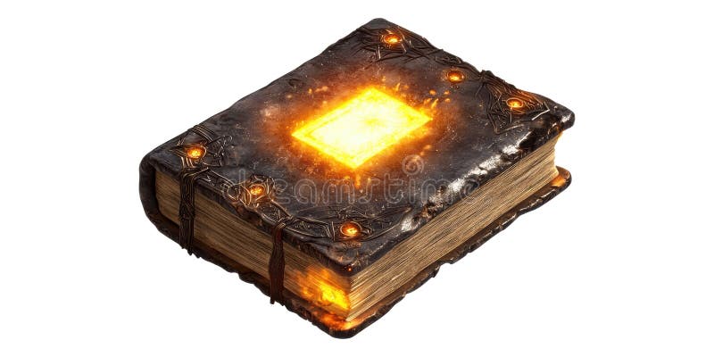 Glowing Ancient Book Isolated on Transparent Background Stock Photo ...