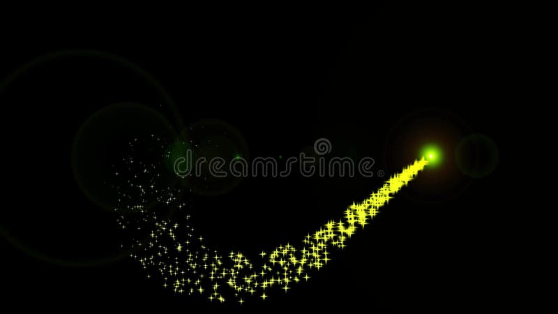Glowing Animated Gold Particles Trails on Black Background Stock ...
