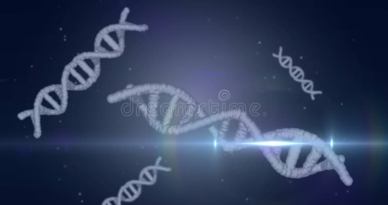 Glowing Animation of DNA Strands Floating in Space with Light Effect ...