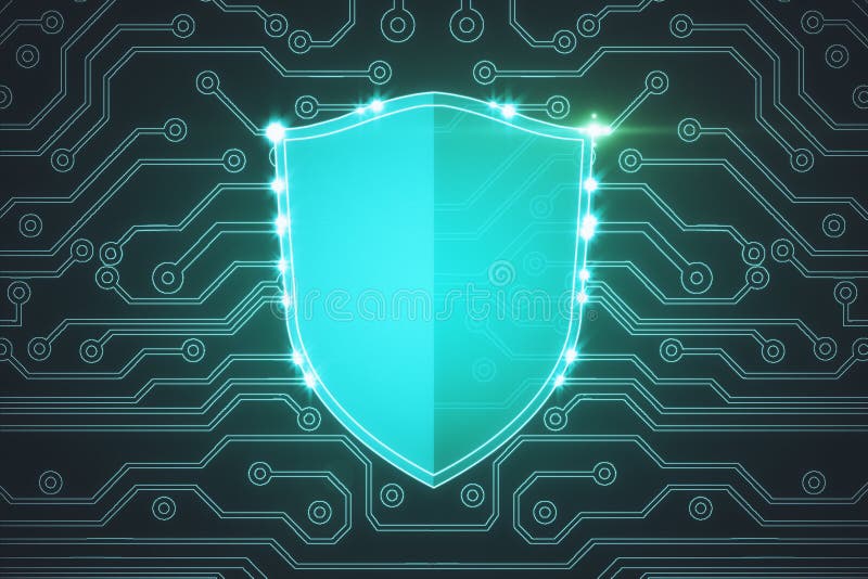 Glowing Antivirus Shield Background Stock Illustration - Illustration ...