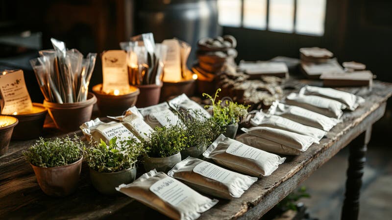 A Glowing Arrangement of Freshly Curated Seed Packets Styled on a Stock ...