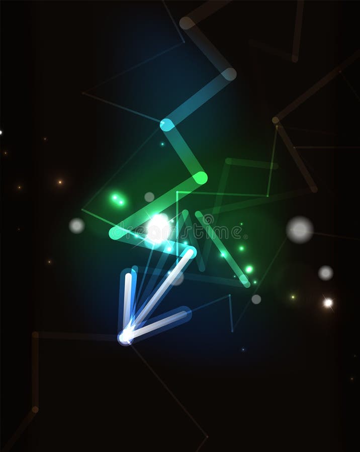 Glowing Arrow in Dark Space Stock Vector - Illustration of arrow ...