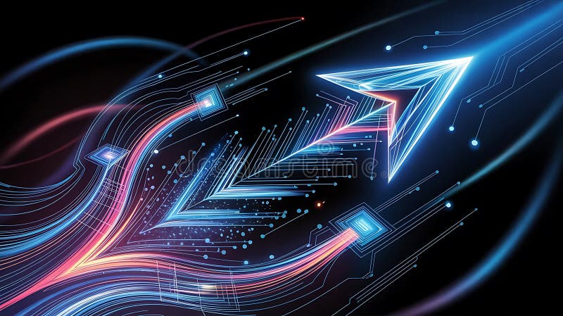 Glowing Arrow Network Data Flow Technology Abstract Stock Illustration ...