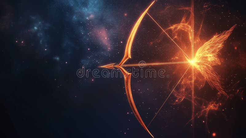 A Glowing Arrow is Shown in the Sky Stock Illustration - Illustration ...