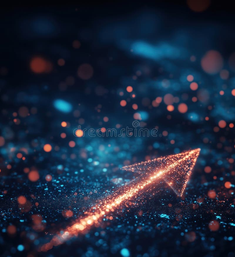 Glowing Arrow Symbolizing Progress and Direction in Abstract Digital ...