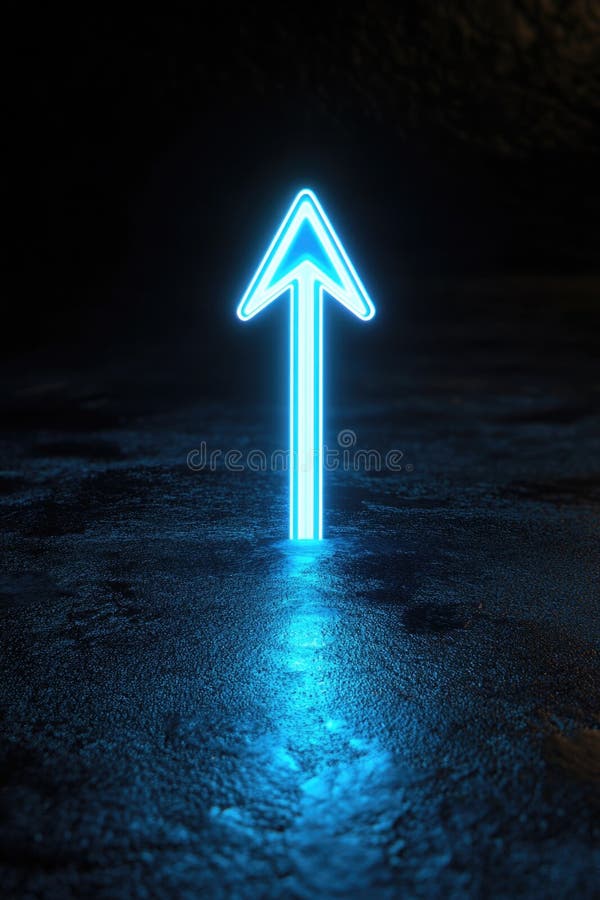 Glowing Arrow Upwards stock image. Image of beacon, glowing - 374841827