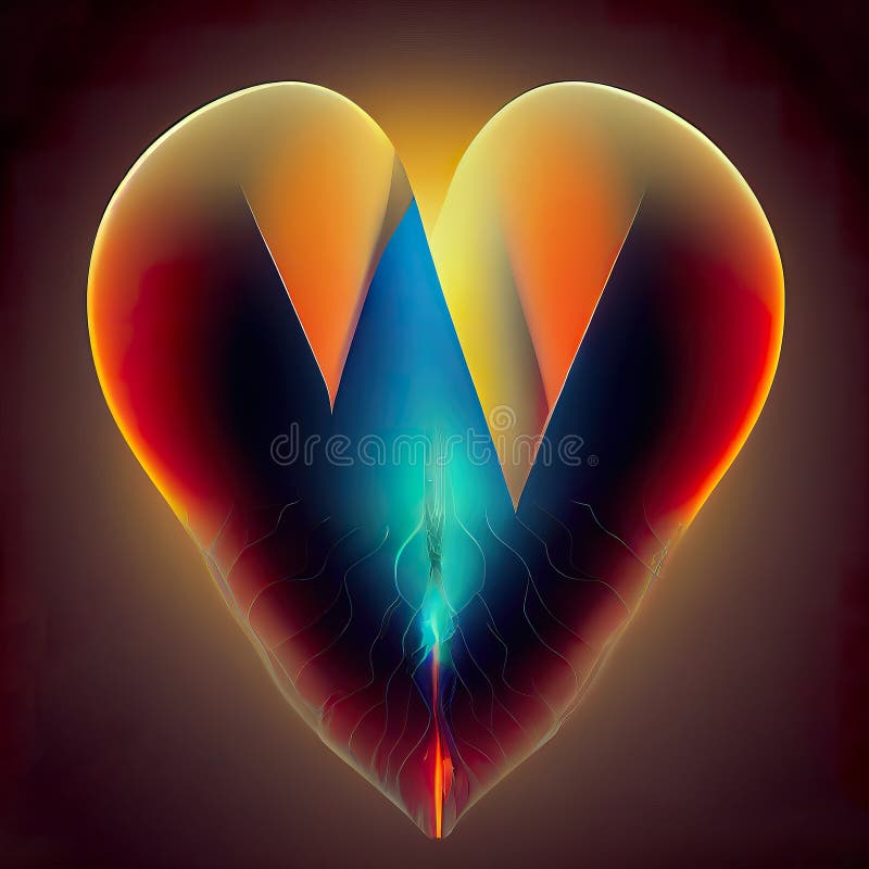Glowing Artificial Heart. Stylized Heart. Abstract Heart with Backlight ...