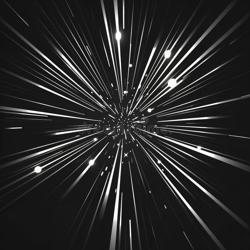 Glowing Artistic Light Rays on a Black Background Stock Illustration ...