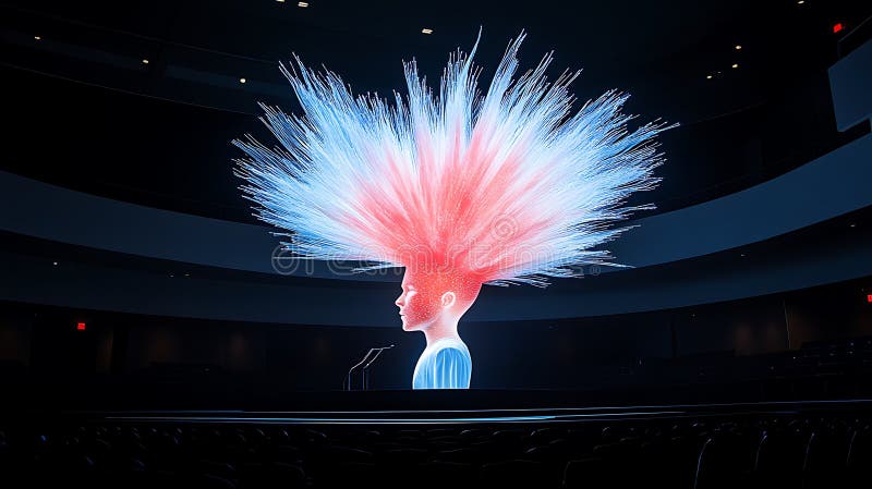 A Glowing Artistic Presentation of a Human Form on Stage Stock ...