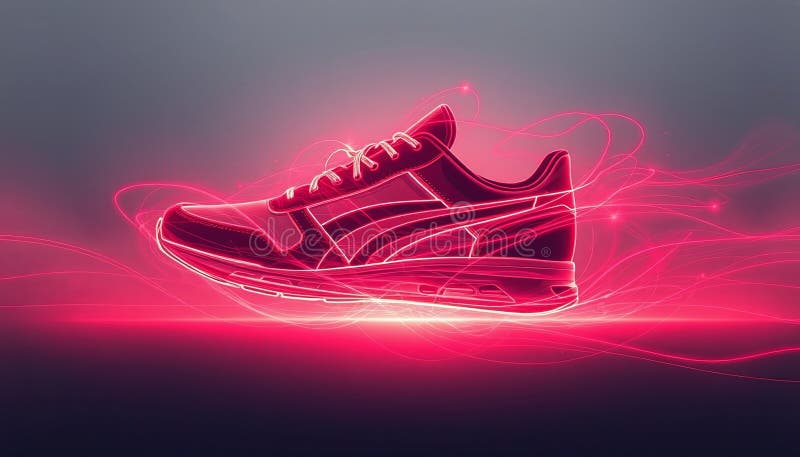 Glowing Athletic Shoe Design Stock Illustration - Illustration of ...