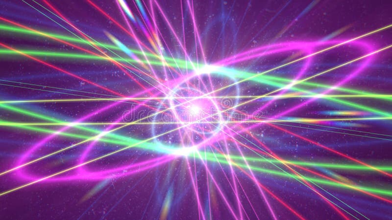 Glowing Atom Structure with Light Ring Stock Illustration ...