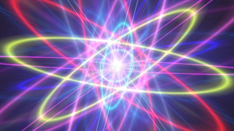 Glowing Atom Structure with Light Ring Stock Illustration ...