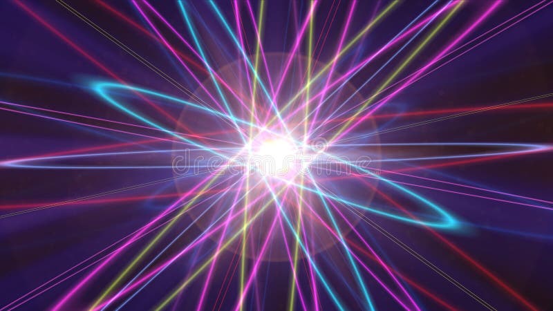 Glowing Atom Structure with Light Ring Stock Illustration ...
