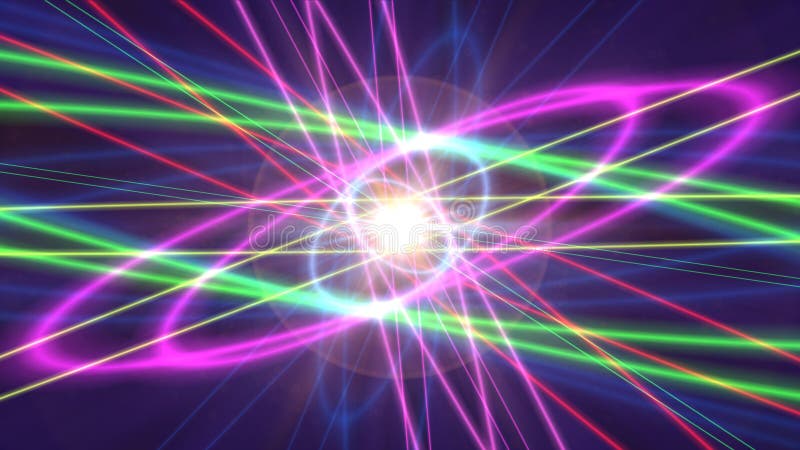 Glowing Atom Structure with Light Ring Stock Illustration ...