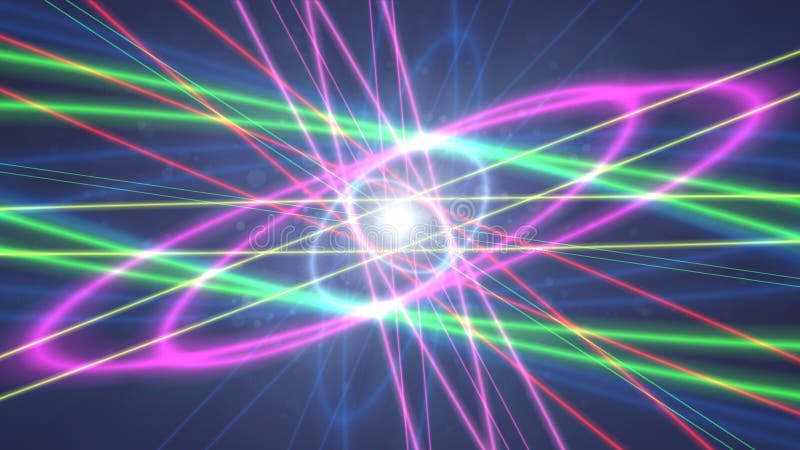 Glowing Atom Structure with Light Ring Stock Illustration ...
