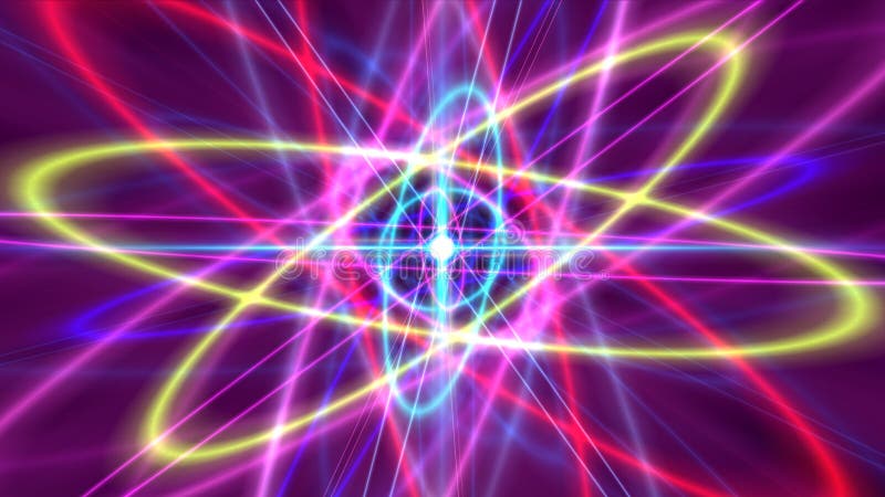 Glowing Atom Structure with Light Ring Stock Illustration ...