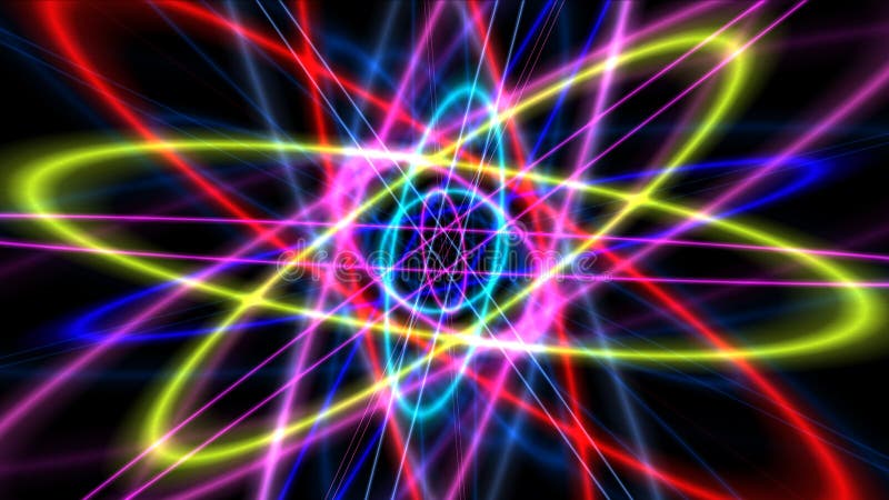 Glowing Atom Structure with Light Ring Stock Illustration ...