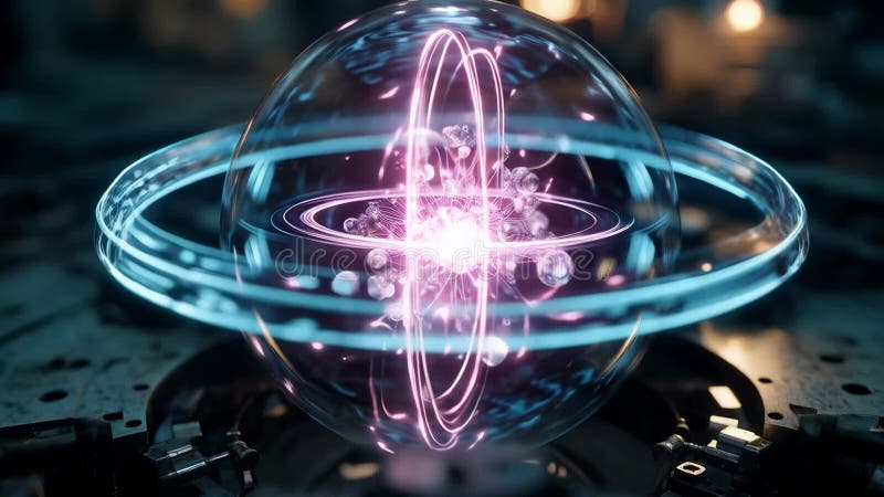 Glowing Atomic Energy Core stock footage. Video of physics - 377320086