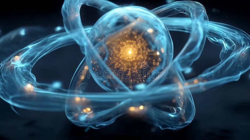 Dynamic Atomic Energy Model Stock Video - Video of physics, cloud ...