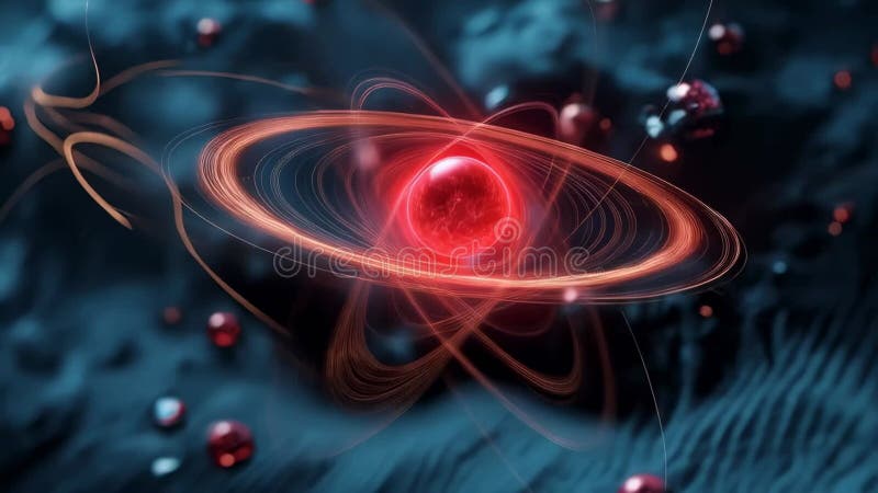 Atomic Particle with Energy Waves Stock Footage - Video of radiation ...