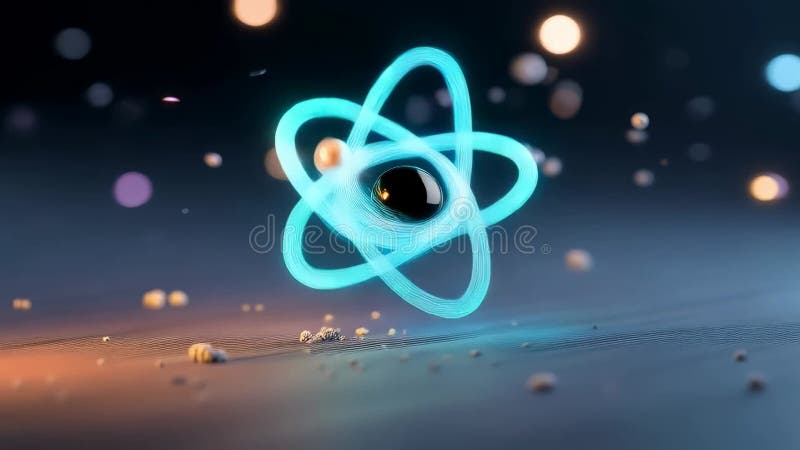 Glowing Atomic Particle Model Stock Video - Video of digital, electron ...