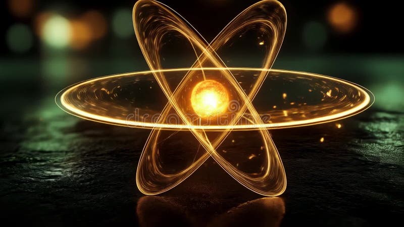 Glowing Atomic Structure in Dark Background Stock Footage - Video of ...