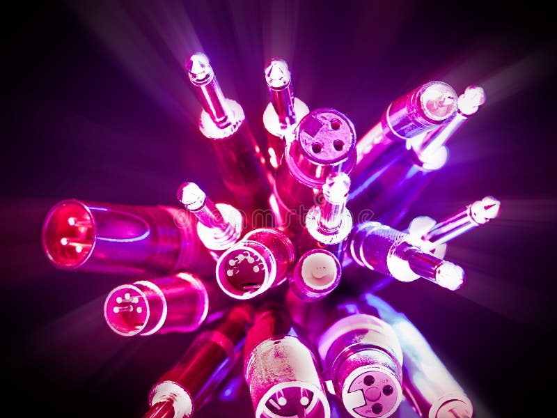 Glowing audio cables stock image. Image of connect, plug - 24268817