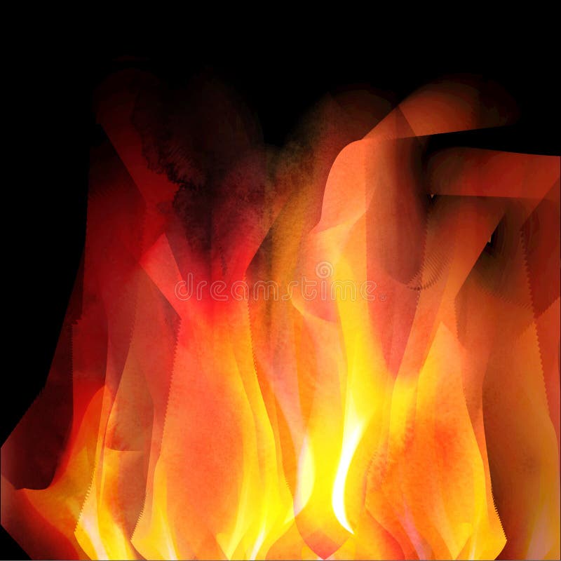 Glowing Background with Bright Fire Stock Illustration - Illustration ...