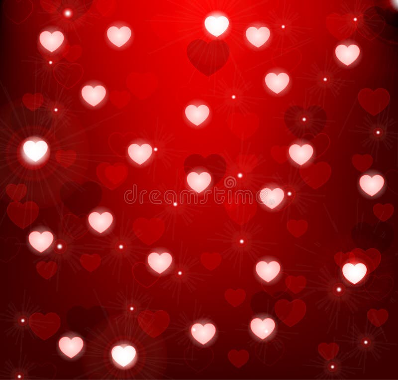 Glowing Background with Glowing Hearts Stock Vector - Illustration of ...