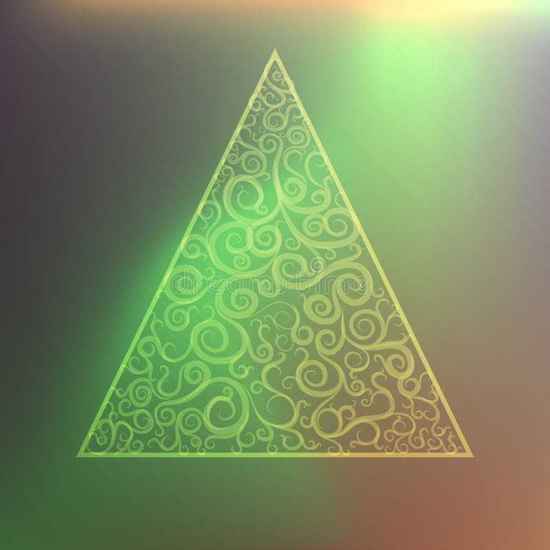 Tree Triangle with Swirl on Colorful Background Stock Vector ...