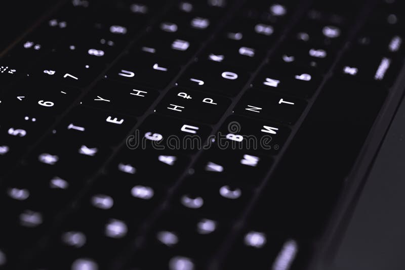 Glowing Backlit Keyboard of a Modern Notebook, Laptop on Stock Photo ...
