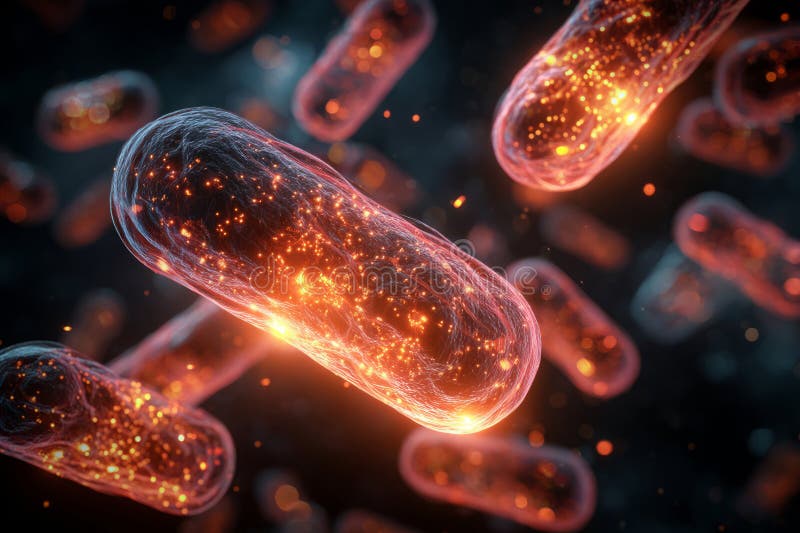 Bacteria Cell Glowing Under Microscope Stock Photos - Free & Royalty ...