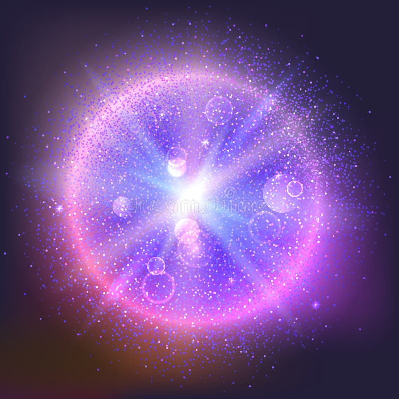 Glowing Ball with Particles Stock Vector - Illustration of dust ...