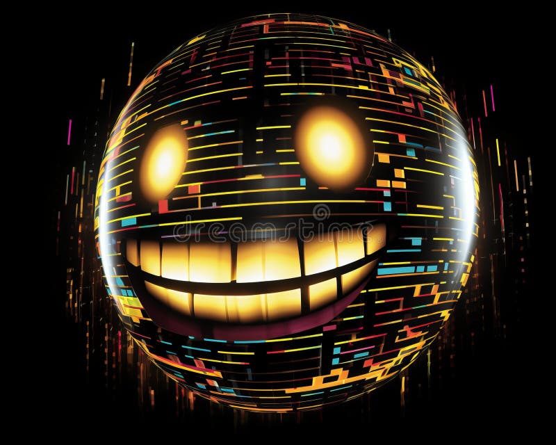 A Glowing Ball with a Smiley Face on it Stock Illustration ...