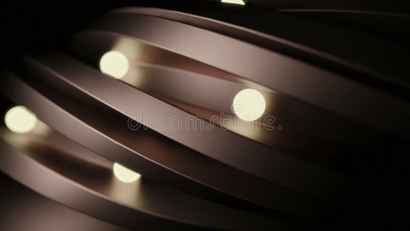 Glowing Balls Move in Spiral. Design. Glowing Balls are Rolling in ...