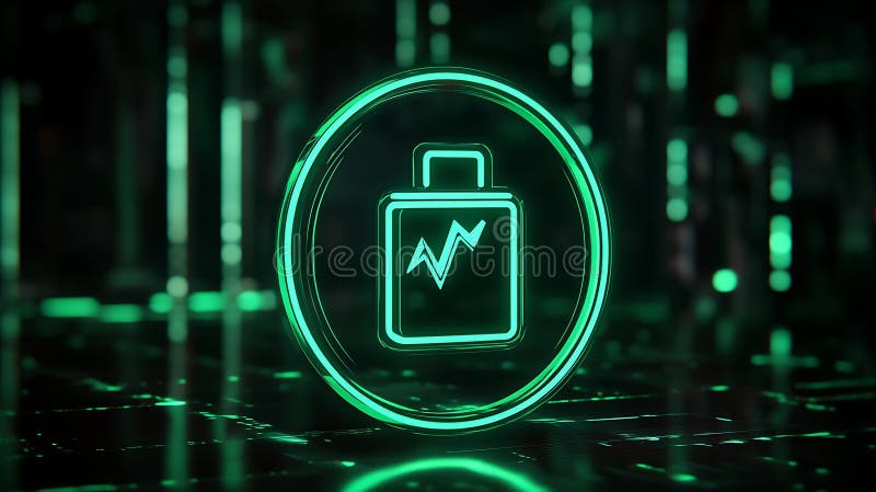 Glowing Battery Icon with Charging Symbol Representing Energy and Power ...