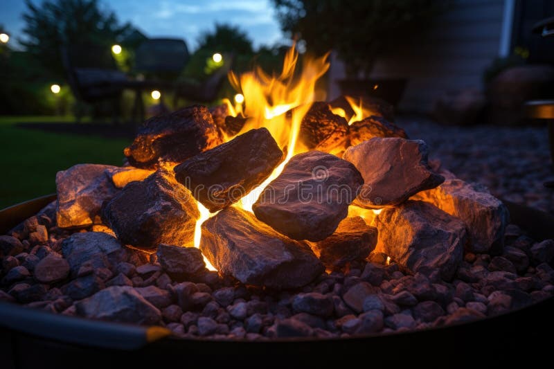 Glowing Bbq Coals in a Fire Pit, Ready for Grilling Stock Illustration ...