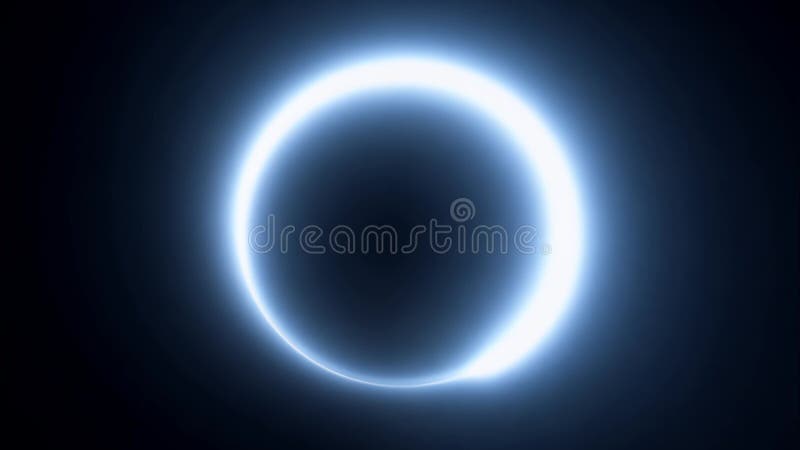 Glowing Beam Moving in a Circular Loop on a Black Background, with Soft ...