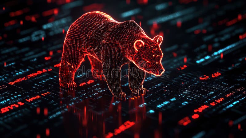 Glowing Bear Silhouette Formed by Digital Code Creates Mysterious, High ...