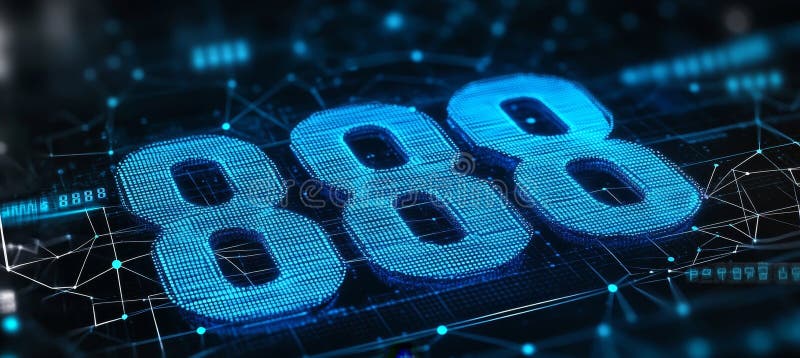 Glowing Big Data Number 888 on Futuristic Abstract Technology ...