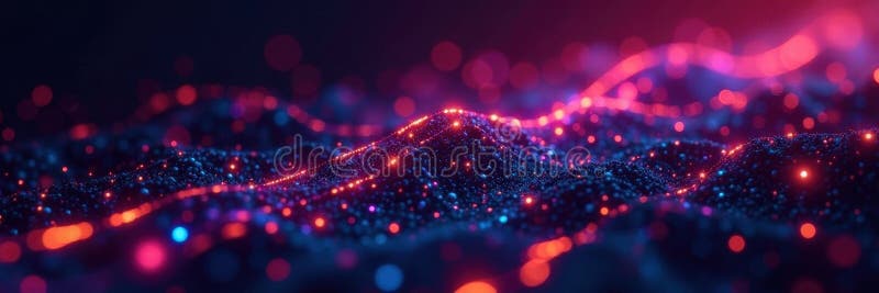 Glowing Binary Code Streams On Dark Background Abstract Software