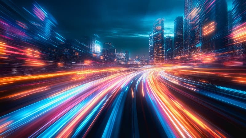 Glowing Binary Code Streams in a High-tech, Futuristic Digital Scene ...