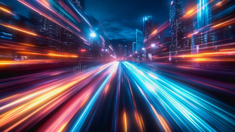 Glowing Binary Code Streams in a High-tech, Futuristic Digital Scene ...