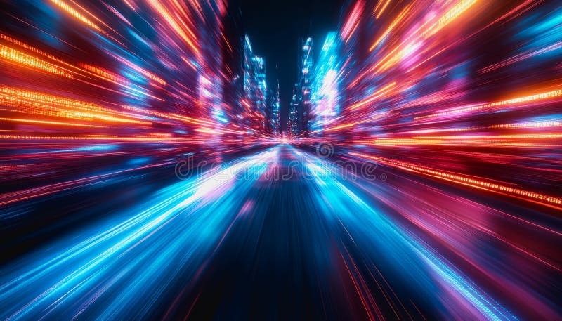 Glowing Binary Code Streams in a High-tech, Futuristic Digital Scene ...