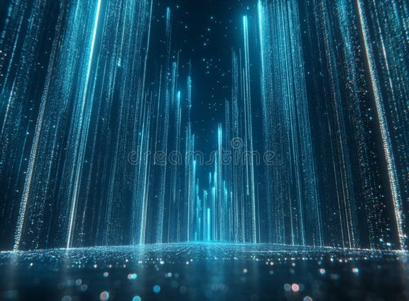 Glowing Binary Code Takes the Form of a Wave that Represents Abstract Digital Data Flow Stock ...